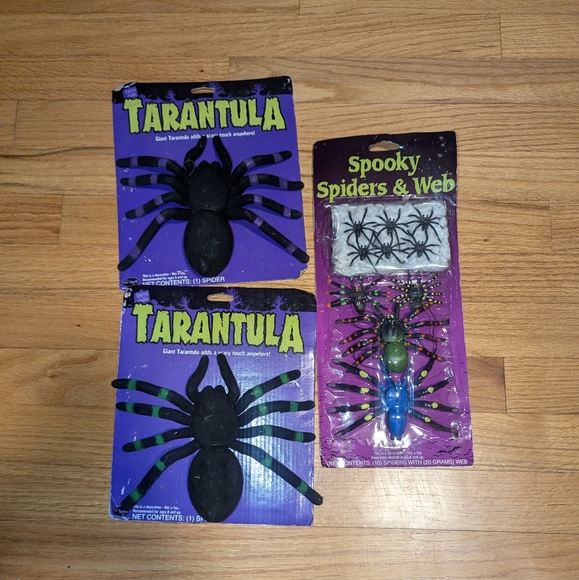 Holiday | Fun World Tarantulas Black Purple Giant Spiders Web Halloween ...